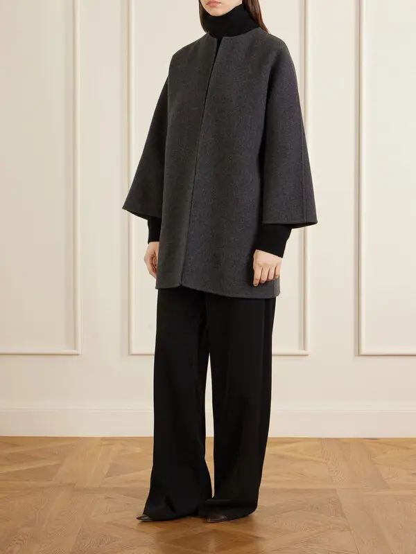 THE ROW Farah Wool And Cashmere-blend Wide-leg Pants