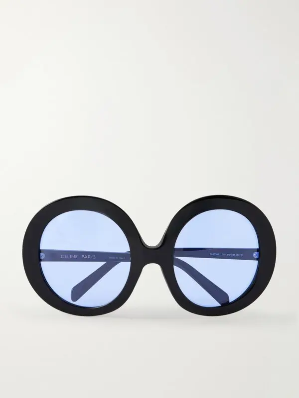 Celine Round-frame Acetate Sunglasses - Black