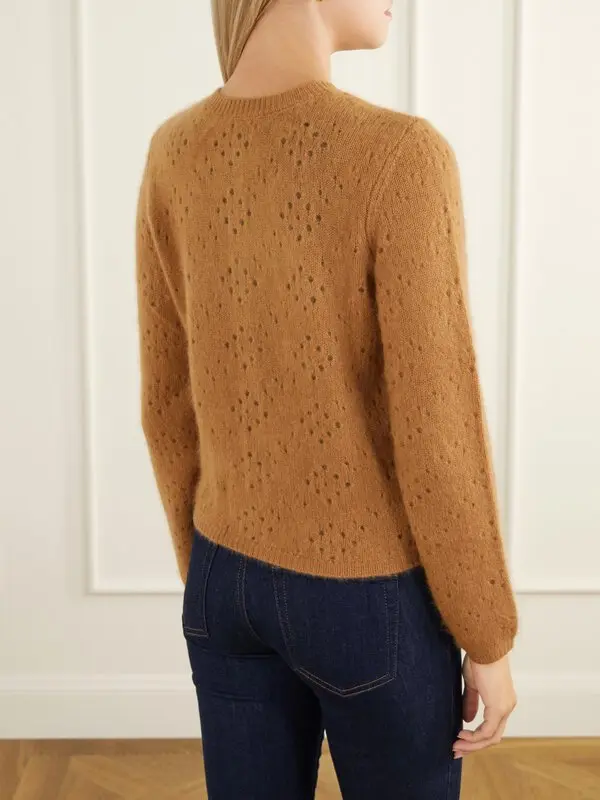 FRAME The Cashmere Airy Teddy Cardigen Wool And Cashmere-blend Cardigan