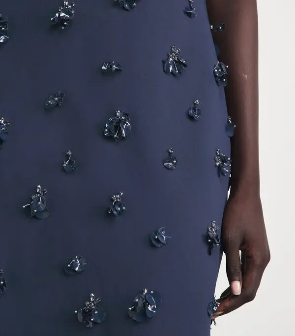Simkhai Embellished Organza Claudia Maxi Dress - Navy