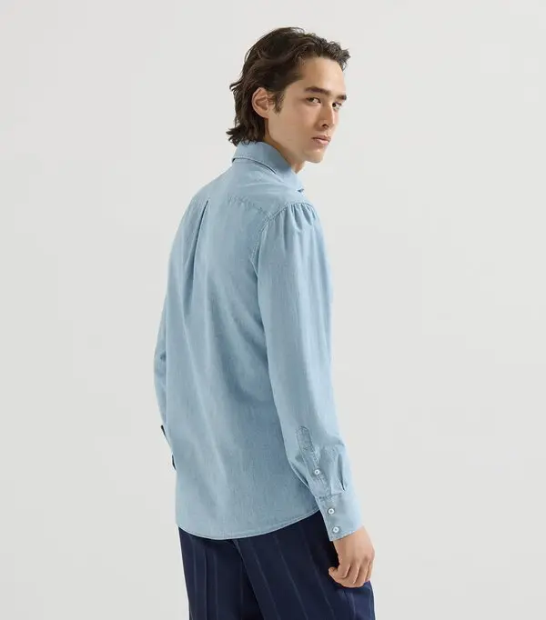 Brunello Cucinelli Denim-effect Chambray Shirt