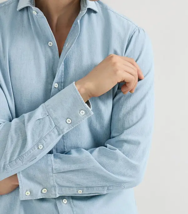 Brunello Cucinelli Denim-effect Chambray Shirt