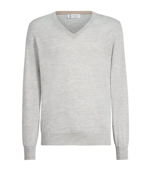 Brunello Cucinelli Cashmere-silk V-neck Sweater