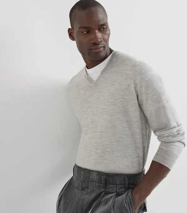 Brunello Cucinelli Cashmere-silk V-neck Sweater