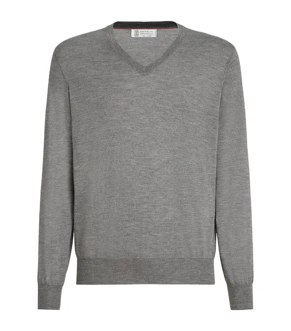 Brunello Cucinelli Cashmere-silk V-neck Sweater