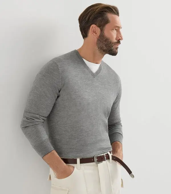 Brunello Cucinelli Cashmere-silk V-neck Sweater