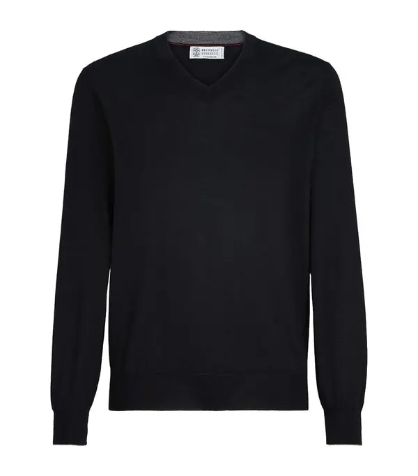 Brunello Cucinelli Cashmere-silk V-neck Sweater