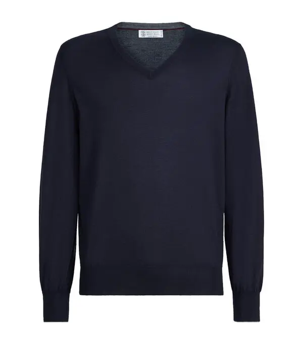 Brunello Cucinelli Cashmere-silk V-neck Sweater