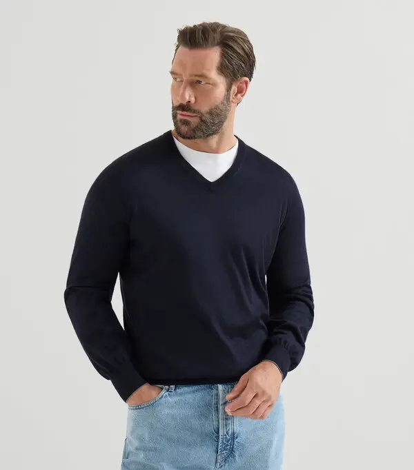 Brunello Cucinelli Cashmere-silk V-neck Sweater