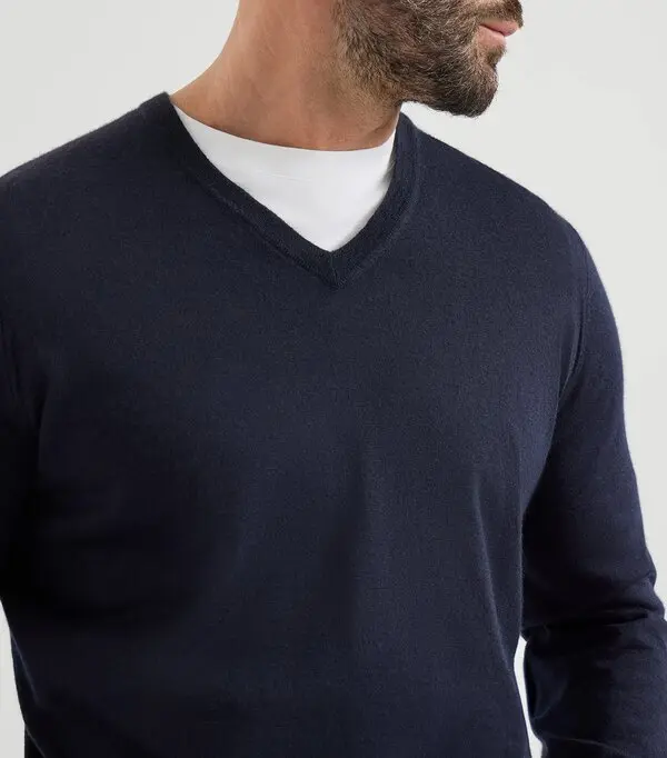 Brunello Cucinelli Cashmere-silk V-neck Sweater