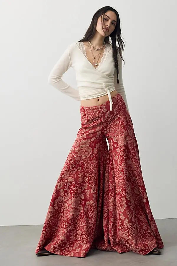 Free People Full Circle Jacquard Trousers