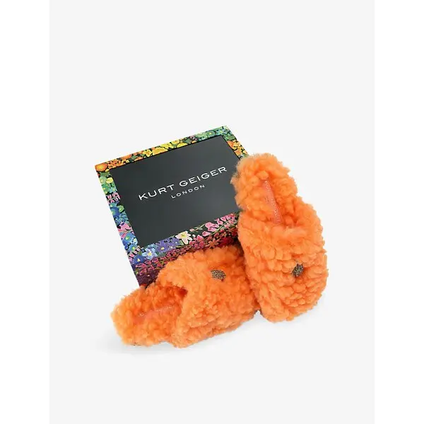 Kurt Geiger Kensington Faux-shearling Slippers - Orange