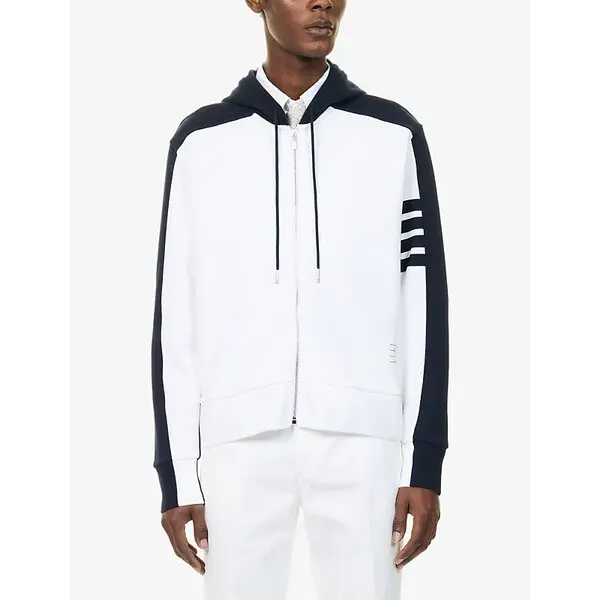 Thom Browne Contrast-sleeve Cotton Hoodie