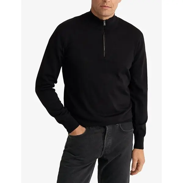 Eton Quarter Zip Knitted Merino-wool Jumper