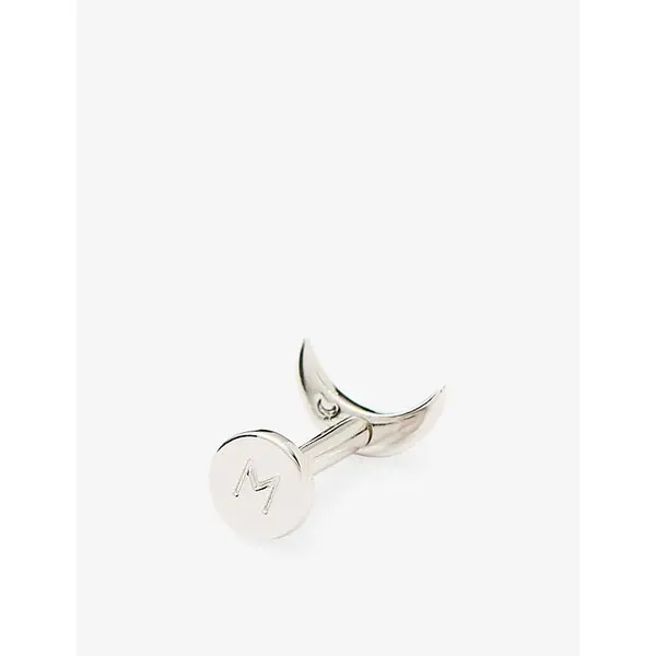 MISSOMA Moon 9ct White Gold Flat Back Stud Earring