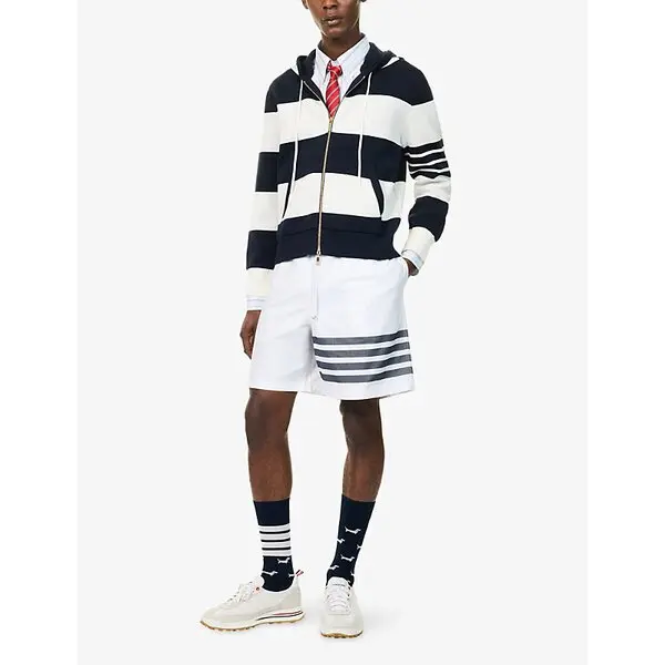 Thom Browne Hector Striped Cotton-blend Hoodie