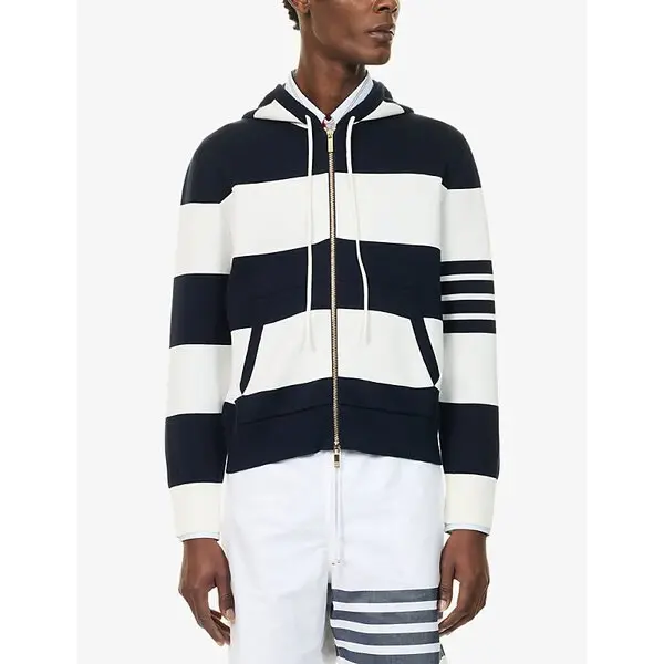 Thom Browne Hector Striped Cotton-blend Hoodie