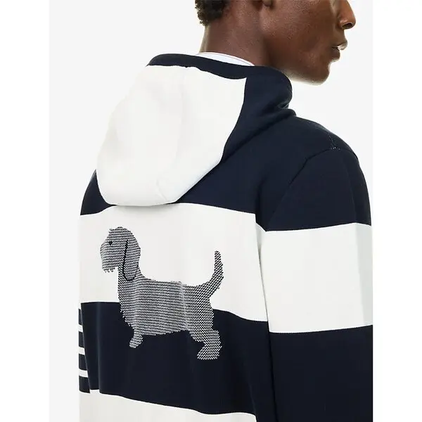 Thom Browne Hector Striped Cotton-blend Hoodie