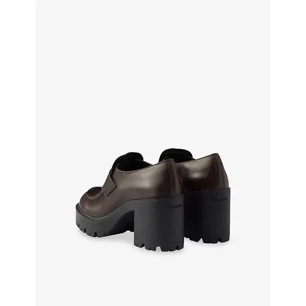 Prada Logo-plaque Leather Loafers