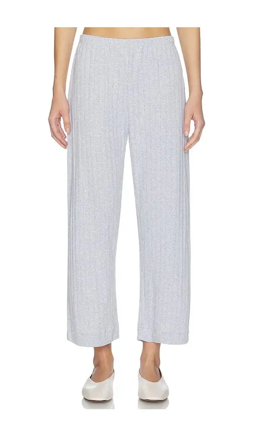 LESET Pointelle Crop Wide Leg Pant In . Also