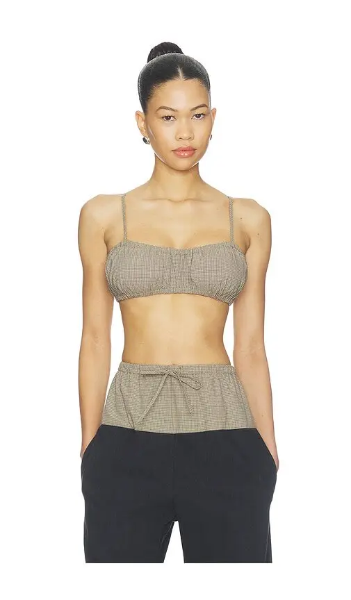Matthew Bruch Bubble Bandeau Crop Top In . Also - Taupe