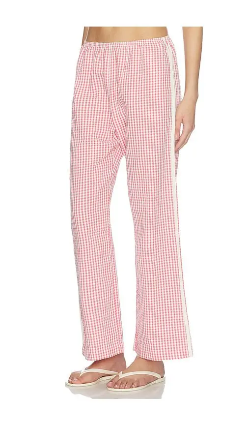 Donni. The Cotton Gingham Stripe Crop Pant In . Also - Red