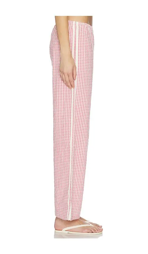 Donni. The Cotton Gingham Stripe Crop Pant In . Also - Red