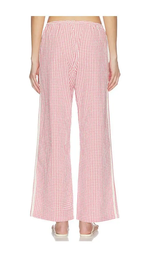 Donni. The Cotton Gingham Stripe Crop Pant In . Also - Red