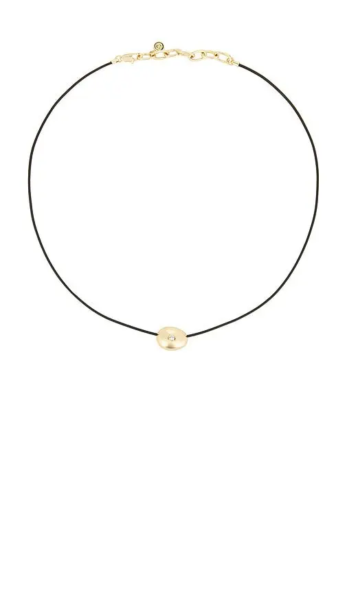 Ettika Polished Pebble Leather Pendant Necklace - Black