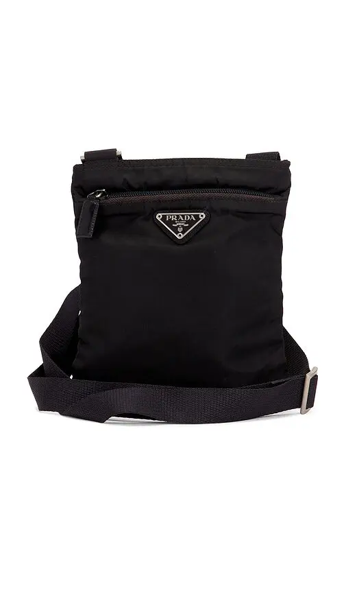 FWRD RENEW Prada Tessuto Flat Messenger Bag