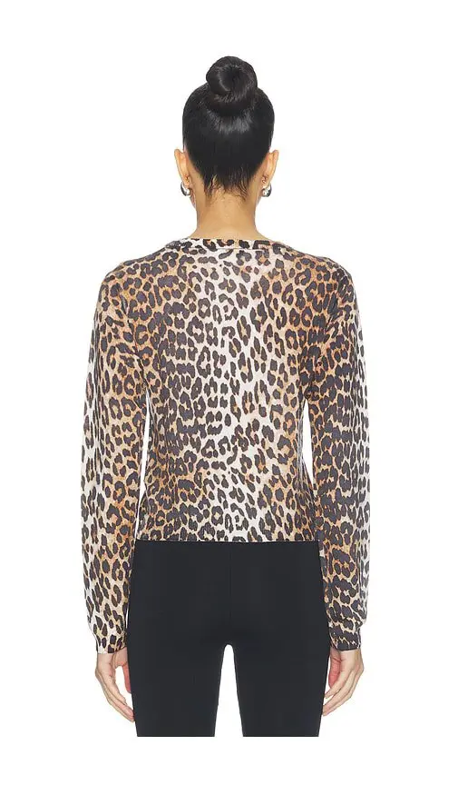 GANNI Printed Merino Cardigan In . Also