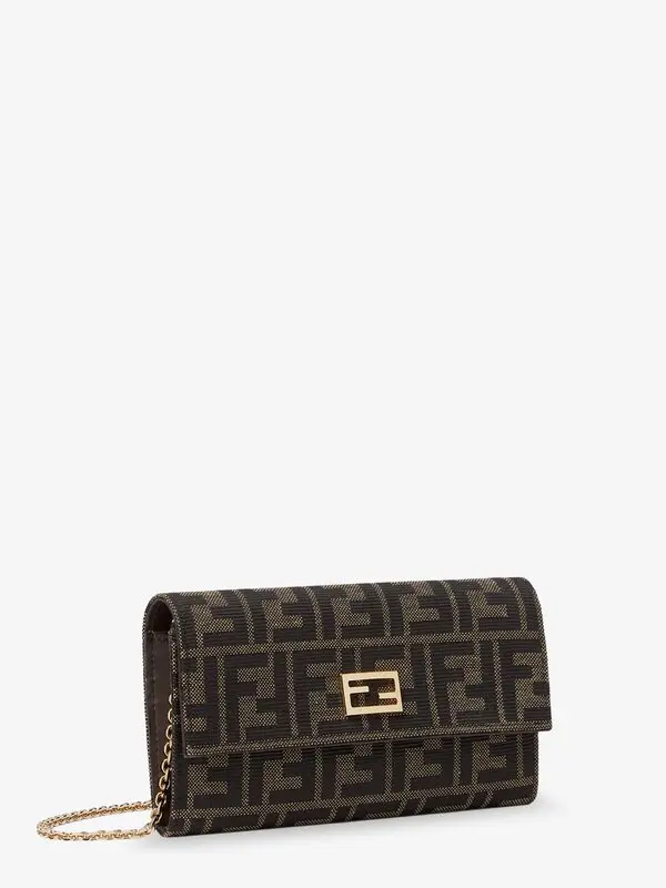 Fendi Ff Zucca Fabric Continental Wallet With Chain Tube