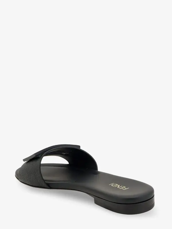 Fendi Leather Tube Sandals - Black