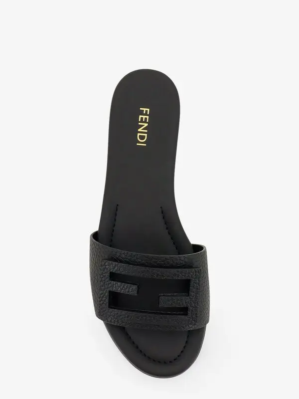 Fendi Leather Tube Sandals - Black