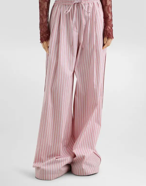 Dolce & Gabbana Striped Poplin Trousers Pants And Shorts