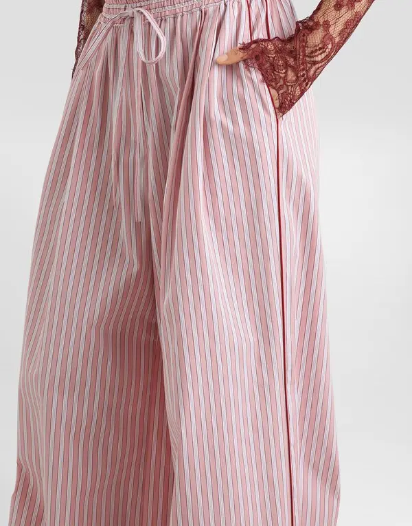 Dolce & Gabbana Striped Poplin Trousers Pants And Shorts