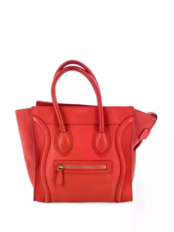 Celine Luggage Bag Smooth Leather Micro Tote Bag