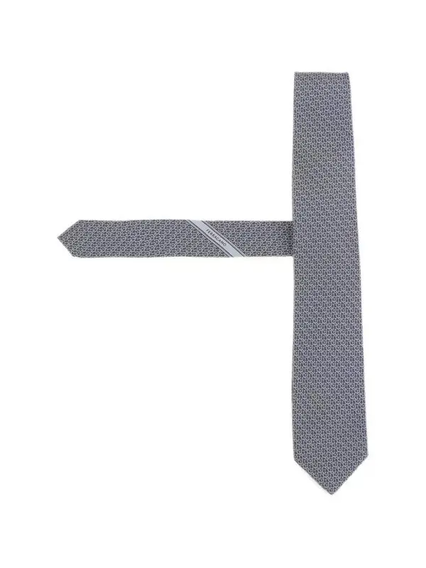 FERRAGAMO Gancini-pattern Silk Tie