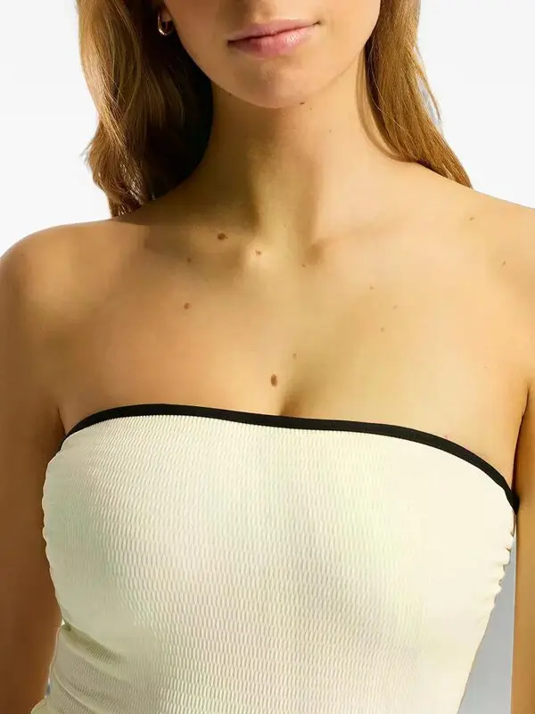 Seafolly Beach Bound Dd Contrast-trim Strapless Swimsuit
