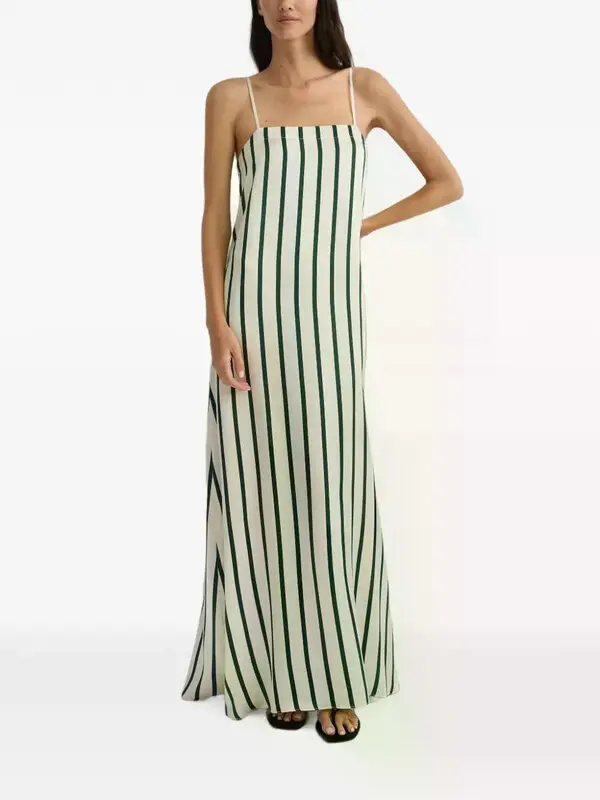Bondi Born Cannes Striped Silk Maxi Dress