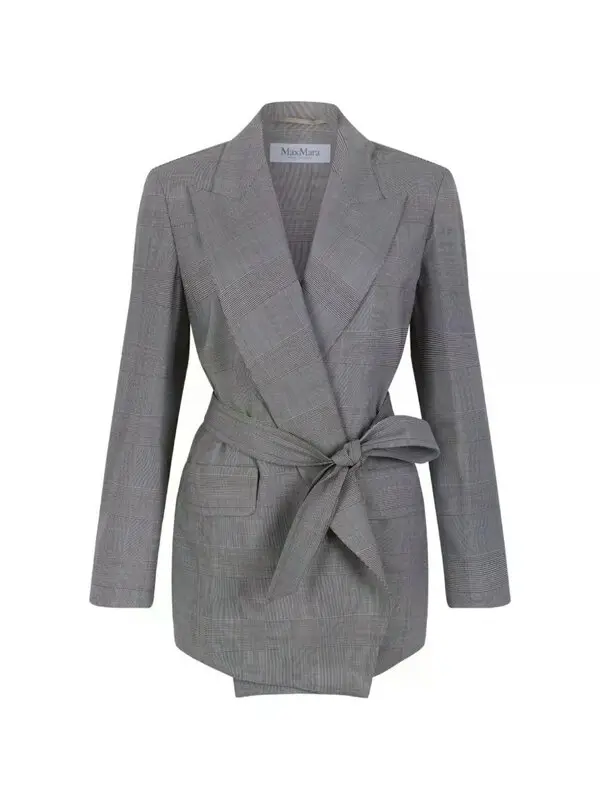 Max Mara Check Pattern Belted Jacket