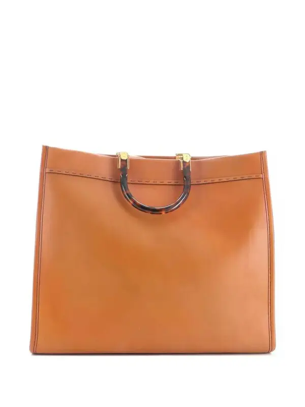 Fendi Sunshine Shopper Leather Large Tote Bag