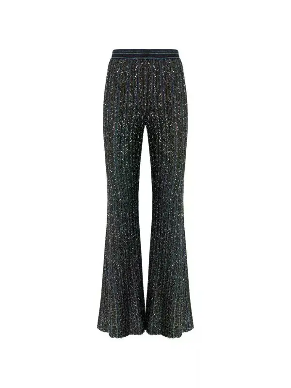 Missoni Sequin-embellished Striped Trousers - Black