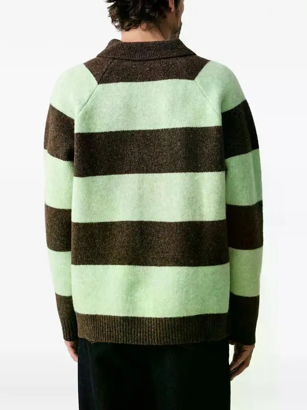 LES DEUX Striped Raglan-sleeve Sweater