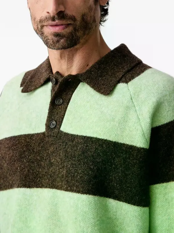 LES DEUX Striped Raglan-sleeve Sweater