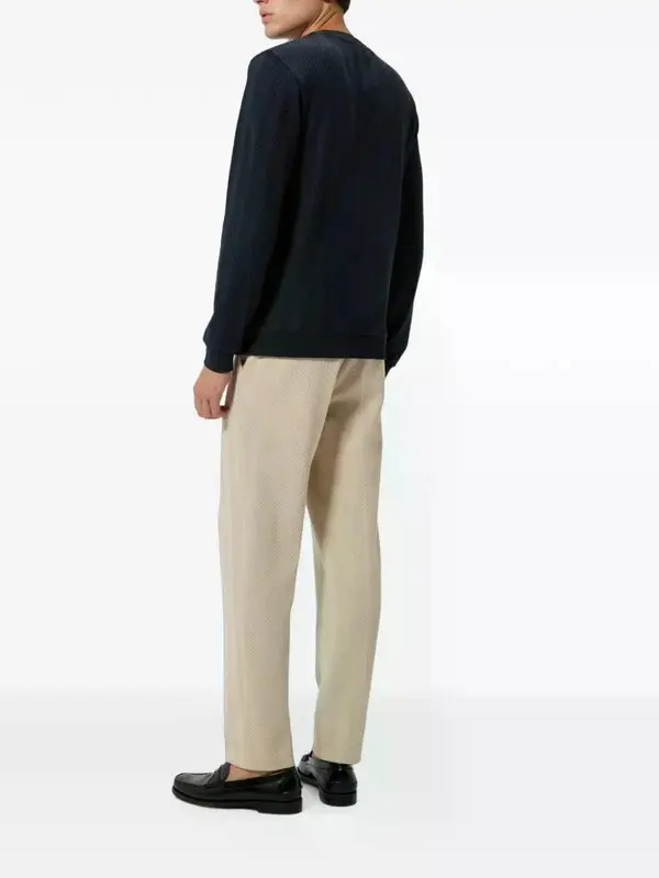 Missoni Tone-on-tone Chevron Cotton And Viscose Crewneck Sweatshirt - Blue