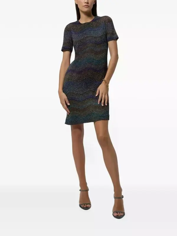 Missoni Short-sleeves Mini Dress - Blue