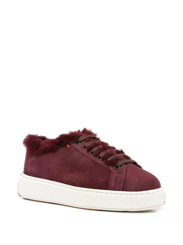 Santoni Clean Icon Fur-trim Sneakers