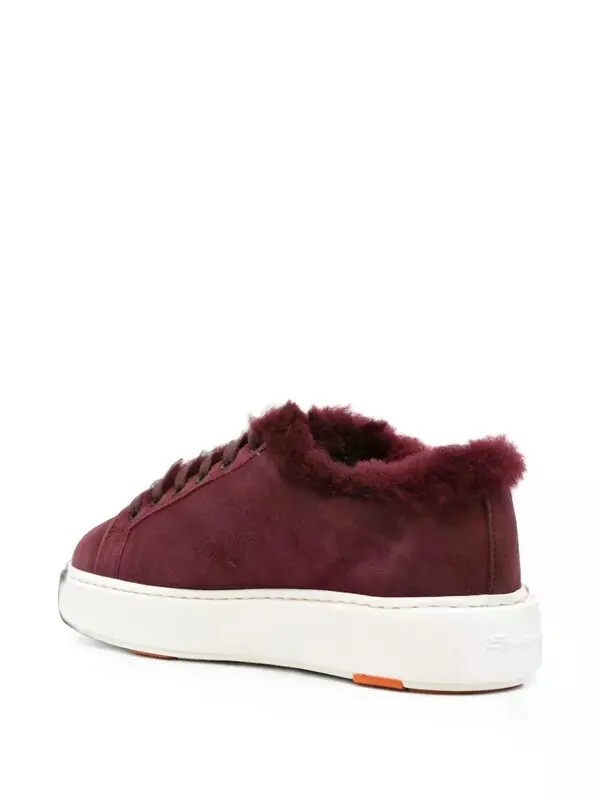 Santoni Clean Icon Fur-trim Sneakers