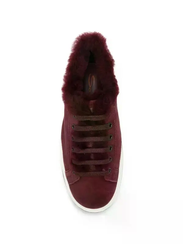 Santoni Clean Icon Fur-trim Sneakers